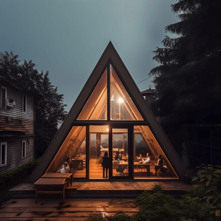 Tseason One Storey Modular A Frame House - Sandwich Panel, Steel ...