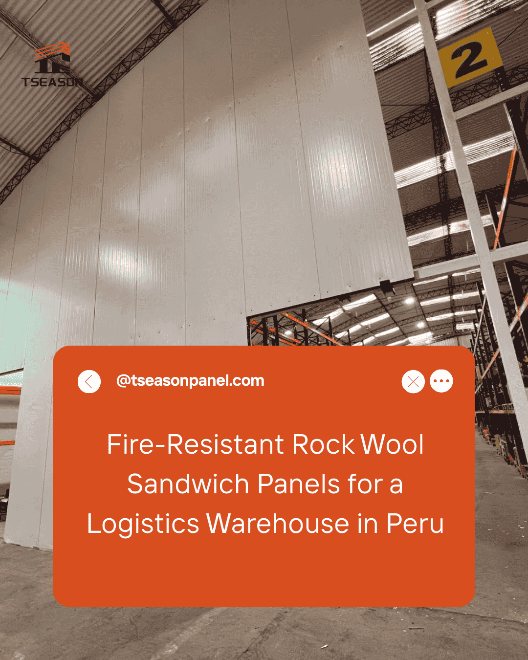 Paneles sándwich de lana de roca resistentes al fuego para un almacén ...